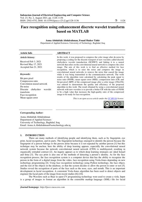 Pdf Face Recognition Using Enhancement Discrete Wavelet Transform