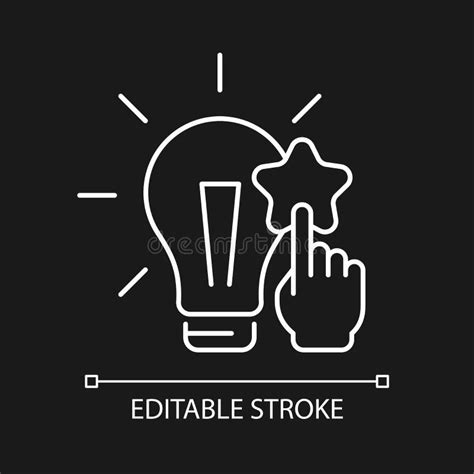 Fact Analysis And Evaluation White Linear Icon For Dark Theme Stock Vector Illustration Of