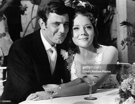 George Lazenby And Diana Rigg As Happy Newlyweds In A Scene From The