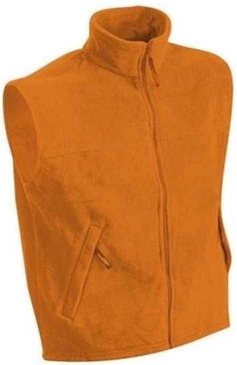 Fleece Casual Bodywarmer Oranje Voor Heren Holland Feestoutdoor Kleding