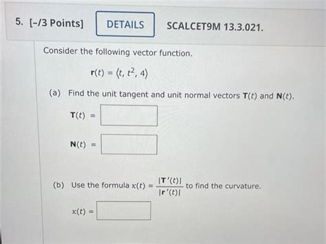 solved consider the following vector function r t t t2 4