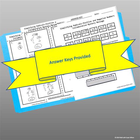 Simplifying Radicals Positive And Negative Lesson Notes Puzzle And