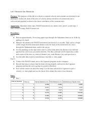 Physics Lab Report Pdf Lab Motion In One Dimension Purpose The Purpose Of This Lab Is