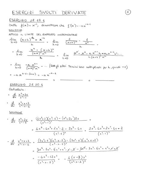 Esempi Derivate Pdf