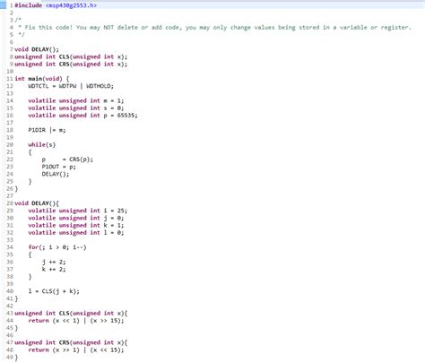Solved Fix The Broken C Code The Program Should Blink The
