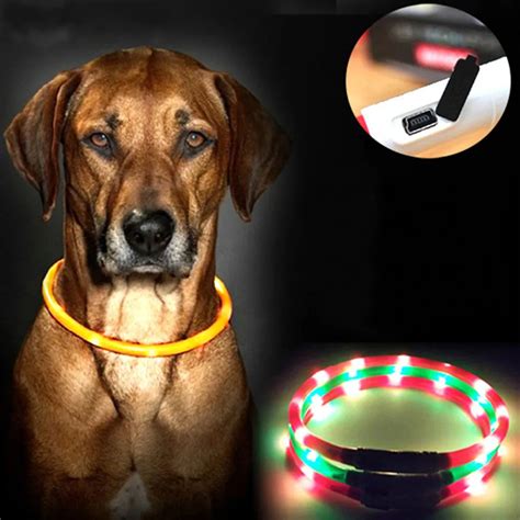 Buy Dog Collar Led Lights Adjustable Usb Luminous Led