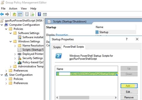 Выполнить powershell скрипт на компьютере с помощью gpo