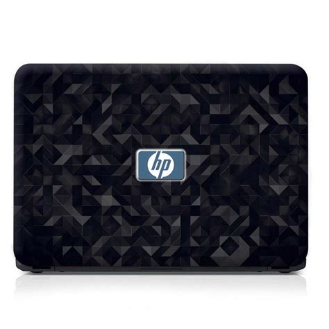 Full Panel Laptop Skin Hp Black 3d Triangles Skinslegend