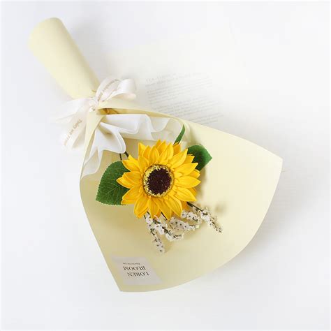 해바라기 꽃다발 미니꽃다발 한송이꽃다발 해바라기한송이 해바라기 비누꽃다발 Sunflower 에이블리