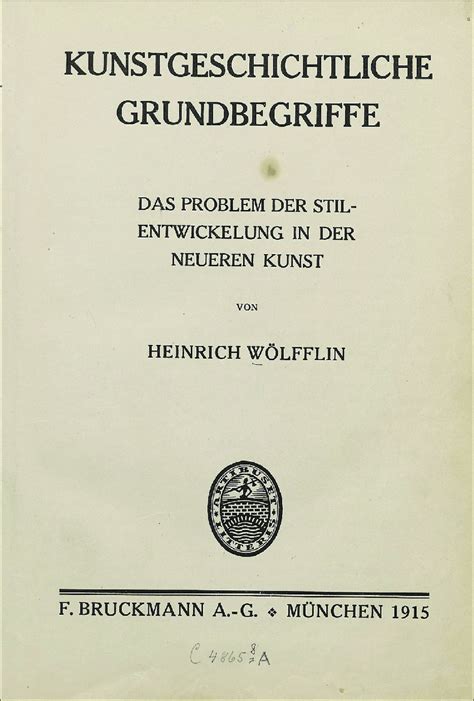 Title Page Of Heinrich Wölfflins Kunstgeschichtliche Grundbegriffe