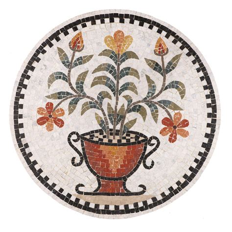 Handmade Floral Mosaic Tile Wall Art Artisraw