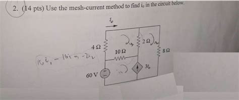 solved use the mesh current current method to find io in the