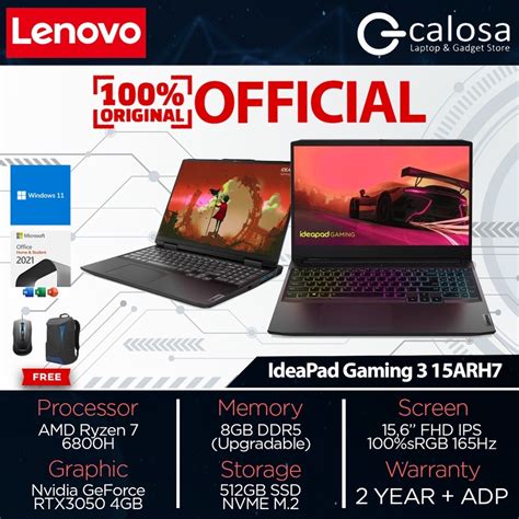 Jual Lenovo IdeaPad Gaming 3 15ARH7 Ryzen 5 6800H 8GB 512GB SSD RTX 3050 4G 82SB00B7ID Shopee