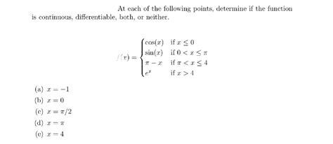 Solved At Each Of The Following Points Determine If The Chegg