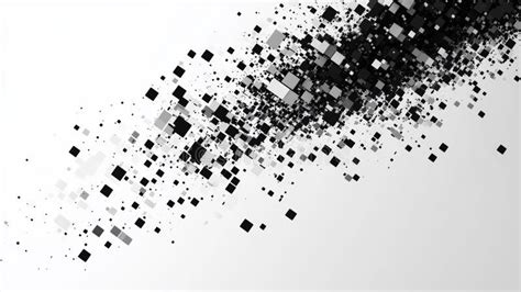 Angular Black Pixel Dissipation Over White Gradient Background Stock Illustration Illustration