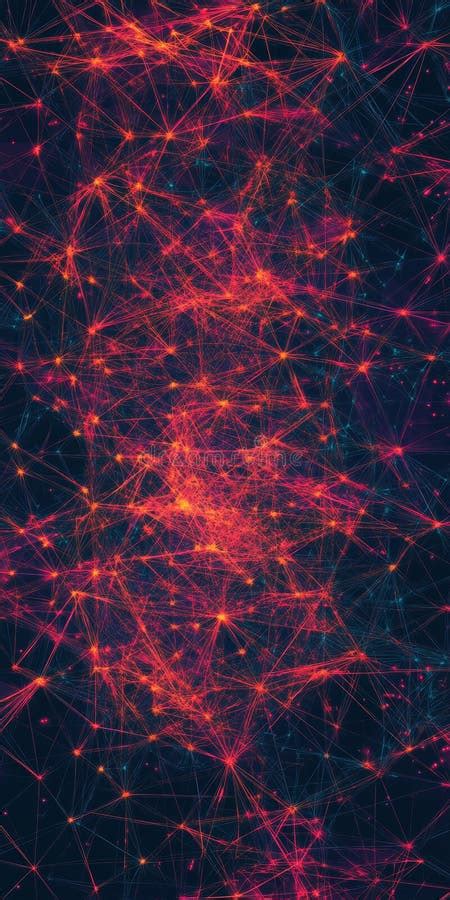 futuristic big data network with repeating layout and bright nodes on a