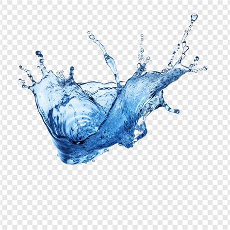 투명한 배경에 고립 된 파란 물 스프레이싱 무료 Psd 파일