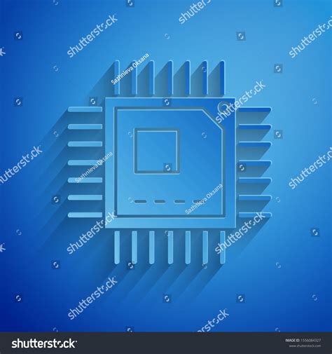Paper Cut Computer Processor Microcircuits Cpu Stock Vector Royalty