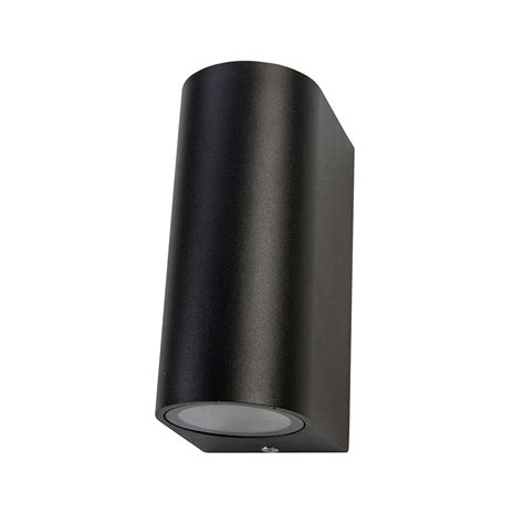 Exp 2 Light Up And Down 240v Gu10 Wall Pillar Light Black Exp 2 Blk