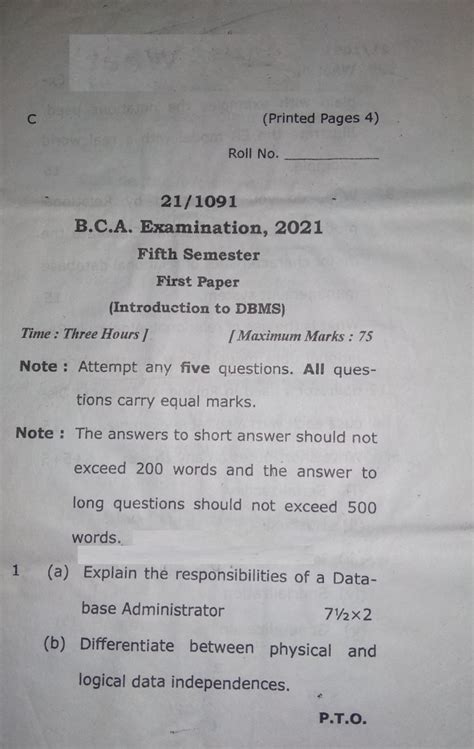 Mgkvp Bca Fifth Semester Question Papers 2021