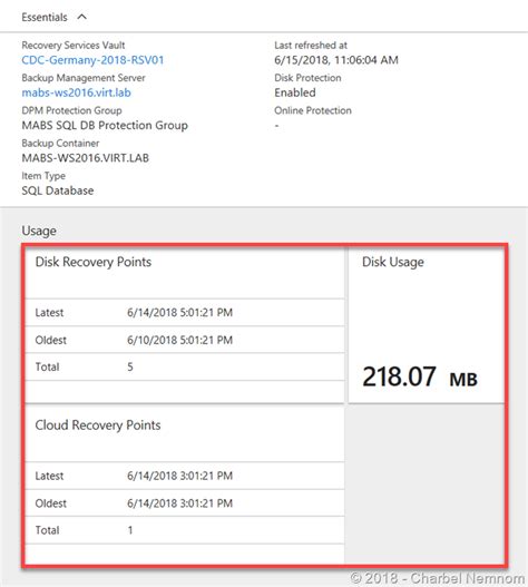 additional information for scdpm and mabs in the azure portal dpm