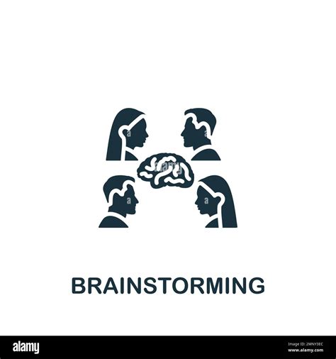 Brainstorming Icon Monochrome Simple Sign From Collaboration Collection Brainstorming Icon For
