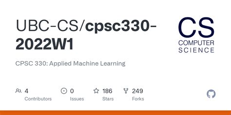 Github Ubc Cscpsc330 2022w1 Cpsc 330 Applied Machine Learning