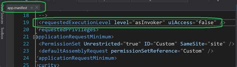 clickonce does not support the request execution level