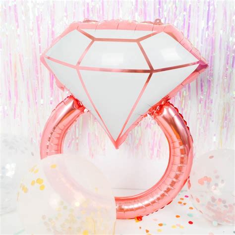 선물데이 슈퍼쉐잎은박풍선 반지모형 대 로즈골드 호일풍선장식