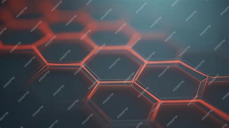 Futuristic Hexagonal Nanostructure Glowing In Vibrant Red And Blue Hues