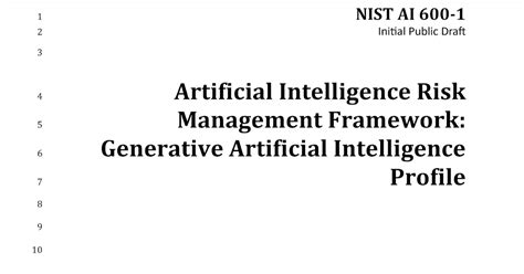 Ai Risk Management Framework Generative Ai Profile