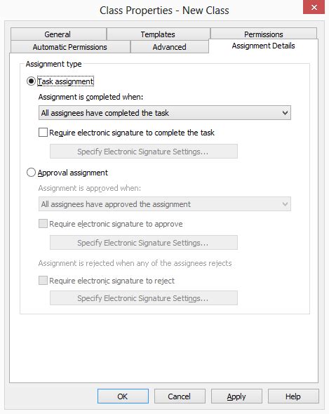 Taskassignmentclassinfo Object