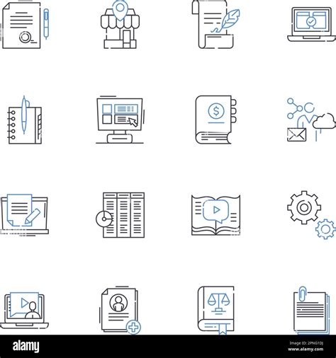E Schooling Line Icons Collection Virtual Distance Online Digital