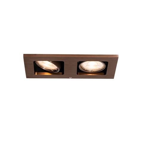 Recessed Spotlight Dark Bronze Rectangular 2 Light Qure Lampandlight Uk