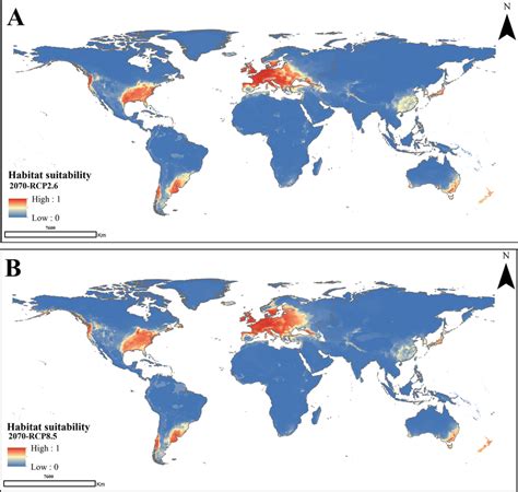 Potential Future 2070 Distributions Of Nutria On The Global Scale