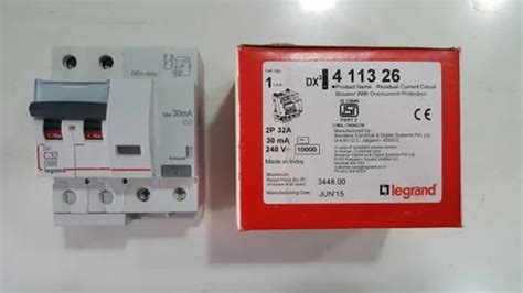 240v 32amp Legrand Rcbo 32 Amp 2 Pole 30 Ma 411326 Dx3 At ₹ 2282 Piece In Mumbai
