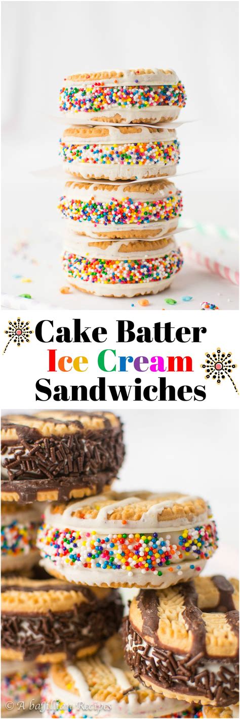 Cake Batter Ice Cream Sandwiches A Bajillian Recipes