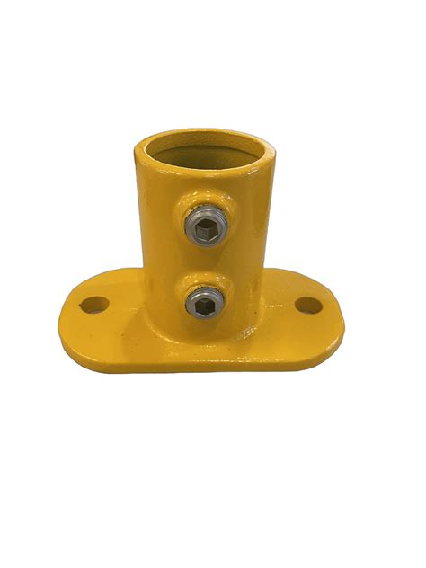 Railing Base Flange 483mm Yellow The Bollard Shop