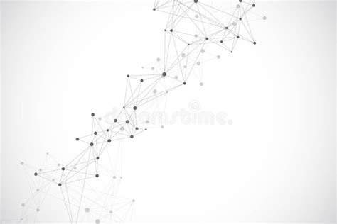 Technology Abstract Background With Connected Line And Dots Big Data Visualization Stock