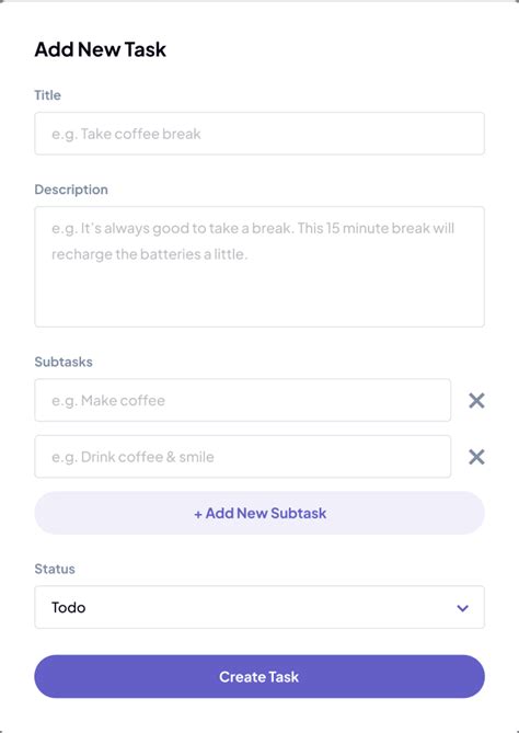 add new task modal · issue 11 · himdanny kanban task manager · github