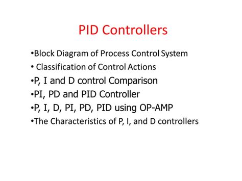 Pid Controller P I And D Control Comparison Pi Pd And Pid Controller