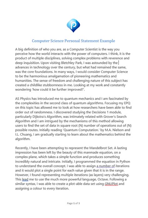 Computer Science Personal Statement 8