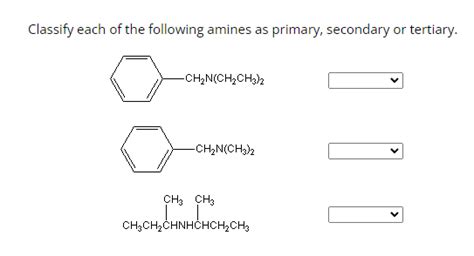 [solved] Classify Each Of The Following Amines As Primary Secondary
