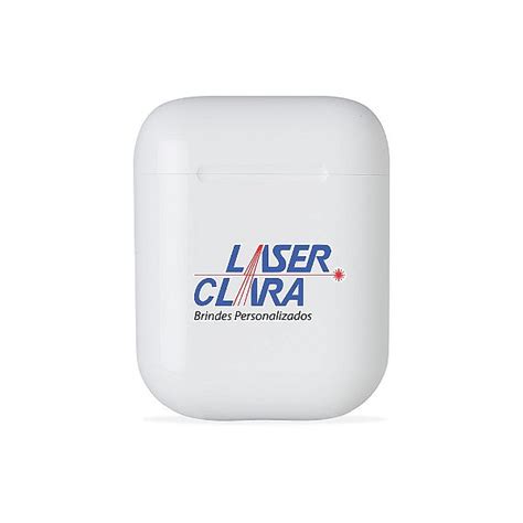 Fone De Ouvido Bluetooth Touch Com Case Carregador Brilhante Personali Laser Clara Empresa