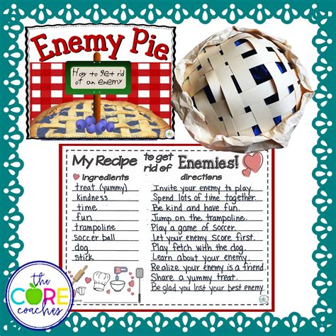 Enemy Pie Printable Worksheet — Db