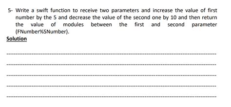 Solved Write A Swift Function To Receive Two Parameters Chegg Com