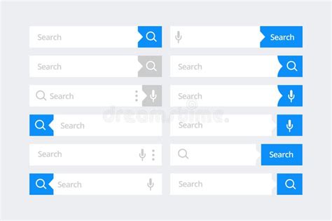 Search Bar For Ui Set Of Search Engine Box User Interface Stock Vector