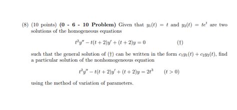 Solved Points Problem Given That Y T T Chegg Com