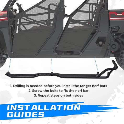 Polaris Ranger Crew Xp 1000 Nerf Bars Rock Sliders By Kemimoto B0101