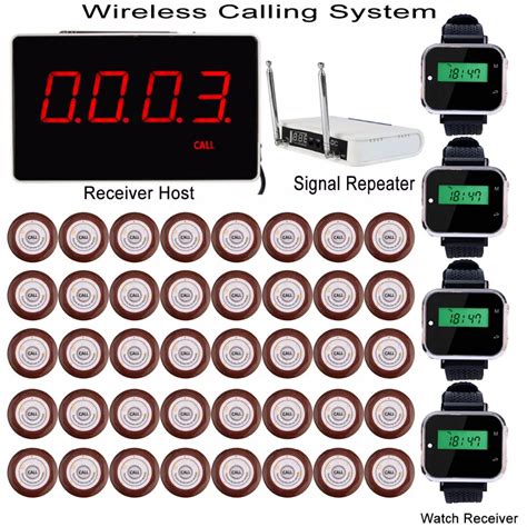 Wireless Calling System 1 Receiver Host 4 Watch Receiver Signal Repeater 40 Call